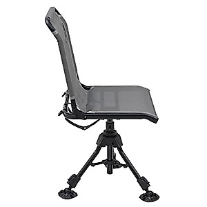 Browning Huntsman Hunting Chair - Durable TechMesh Material Over Steel Frame, with 360-degree Swivel, Adjustable Height, and Independent Leg Adjustment, Black