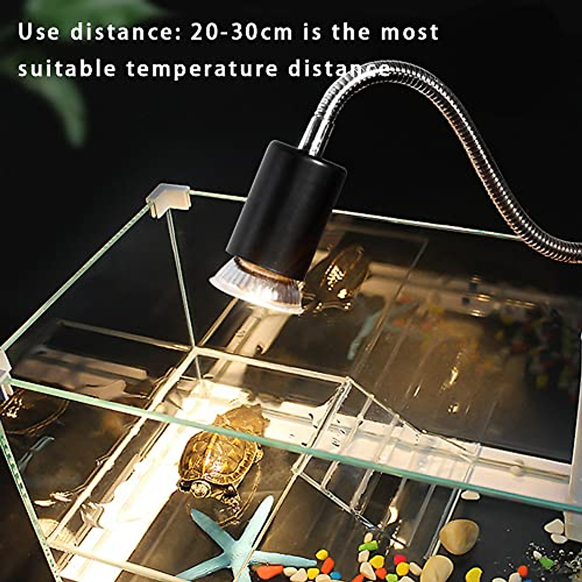 DaMYiHos Reptile Heat Lamp, UVA UVB Reptile Light with Clip 360° Rotatable Hose and Adjustable Switch, Basking Light with 3 Bulbs (25w/50w/75w) for Turtle Lizard Snake