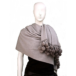 Cashmere scarf-cashmere-cashmere cape-dress shawl-mink stole-cashmere scarves (Silver w/Mink)