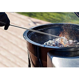 Grilljoy 25.2" Stainless Steel BBQ Charcoal Ash Rake - Elongated Rubber Handle