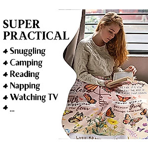 InnoBeta Butterfly Gifts for Women, Girls - Inspirational Butterfly Themed Gifts for Adult - Butterfly Blanket for Birthday, Christmas - Butterfly Faith - Flannel Fleece Plush Blanket - 50"x 65"