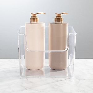 mDesign Modern Plastic Open Front Dip Storage Organizer Bin Basket for Bathroom Organization - Vanity Shelf, Cubby, Cabinet, and Closet Organizing Decor - Ligne Collection - 8 Pack - Clear