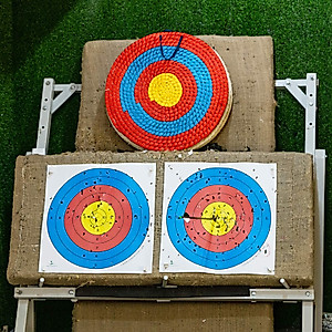 Archery Target 5 Layers 20 inch Traditional Solid Straw Archery Target 4 inch Thickness Hand-Made Arrows Target for Outdoor Shooting Practice (20inch / 5 layers)
