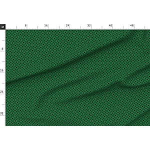 Spoonflower Fabric - Green Black Celtic Knots Printed on Chiffon Fabric by The Yard - Sewing Fashion Apparel Dresses Home Decor