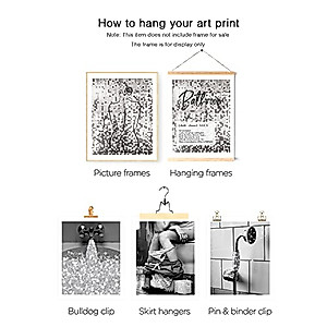 SIKYUCOR Bath Wall Decor Funny Bathroom Wall Art Prints Glam Glitter Tissue Toilet Paper Artwork Wall Black and White Silver Grey Modern Fashion Minimalist Lines Art Decor (8"x10" UNFRAMED)