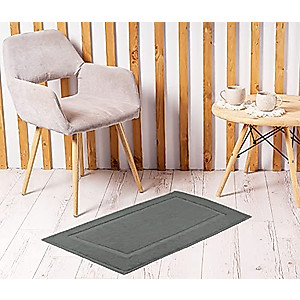 Utopia Towels Bundle Pack of 600 GSM Bath Sheet Set (2-Pack) and Banded Bath Mats (2-Pack) – 100% Ring-Spun Cotton – Highly Absorbent – Soft & Luxurious – Grey