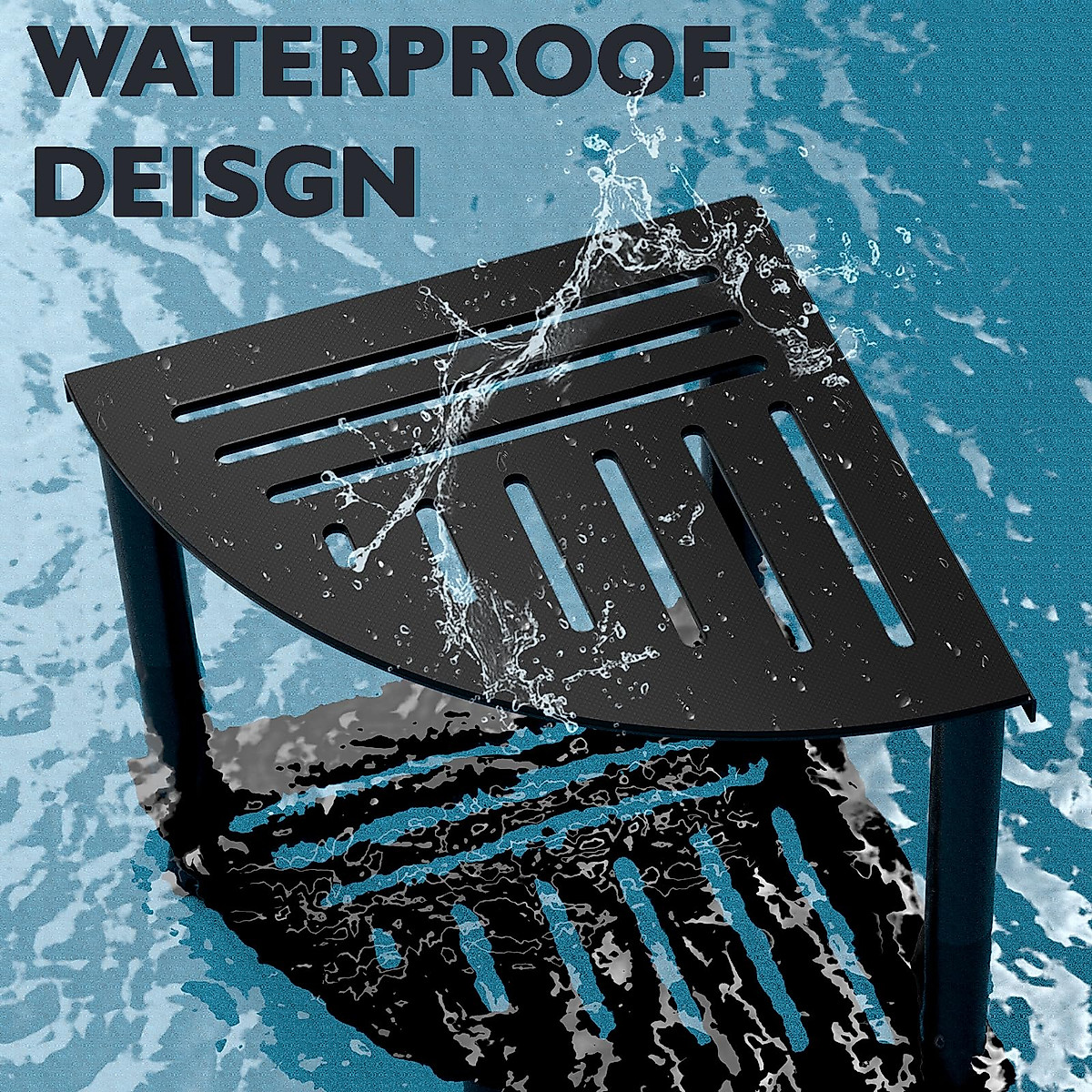 AIMUCT Metal Corner Shower Stool for Inside Shower Stainless Steel Shower Benches for Inside Shower Waterproof Shower Stool Seat with Storage Shelf