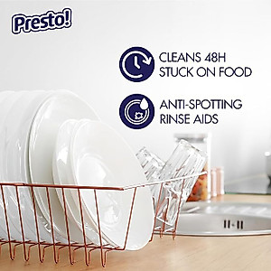 Amazon Brand - Presto! Triple Action Dishwasher Pacs, Lemon Scent, 70 Count