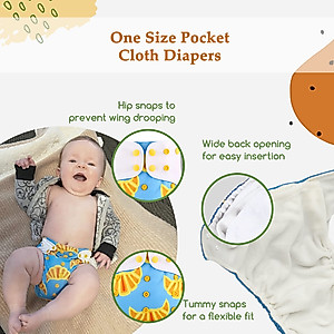 KaWaii Baby One Size Printed Snap Cloth Diaper, Leakproof Washable Reusable Newborn to Toddler Unisex Pack of 20
