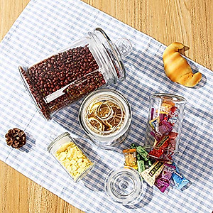 Maredash Glass Apothecary Jars, 5 oz Bathroom Storage Organizer with lids - Mini Glass canisters Jar Cotton Ball Holder Set of 15