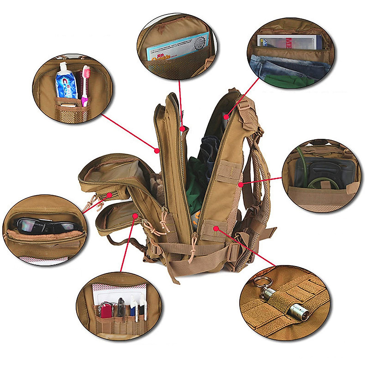 DTKJ Unisex 40L Military Tactical Backpack,Army Assault Pack Molle Rucksacks Daypack for Outdoor Hiking Camping Trekking Hunting