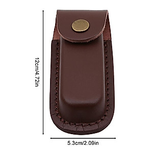 MiOYOOW Folding Knife Sheath, Portable Leather Knife Sheath Waterproof Compact Draw Knife Holster for Outdoor Hunting Camping Hiking