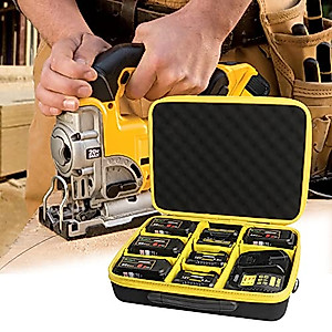 ZLWAWAOL Extra Large Battery Storage Holder Case for Dewalt 20V 60V 12V 18V Max Battery & Charger, Tool Batteries Carrying Box, Holds 20V 60V 2.0/3.0/4.0/5.0/6.0/9.0-Ah Batteries(Bag Only)
