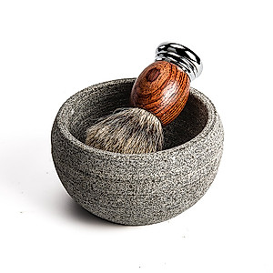 CHARMMAN Best Badger Hair Bristles Shaving Brush, Premium Natural Red Pear Wood Handle+Heavy Duty Alloy Base