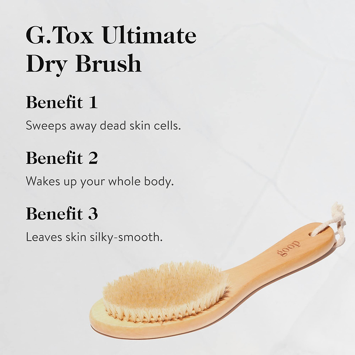 goop Beauty Dry Brush | Exfoliating & Detoxifying for Dry Skin | Wooden Brush with Natural Biodegradable Sisal Fibers | Sweeps Away Dead Skin Cells for Luminous, Smooth Skin | FSC-Certified