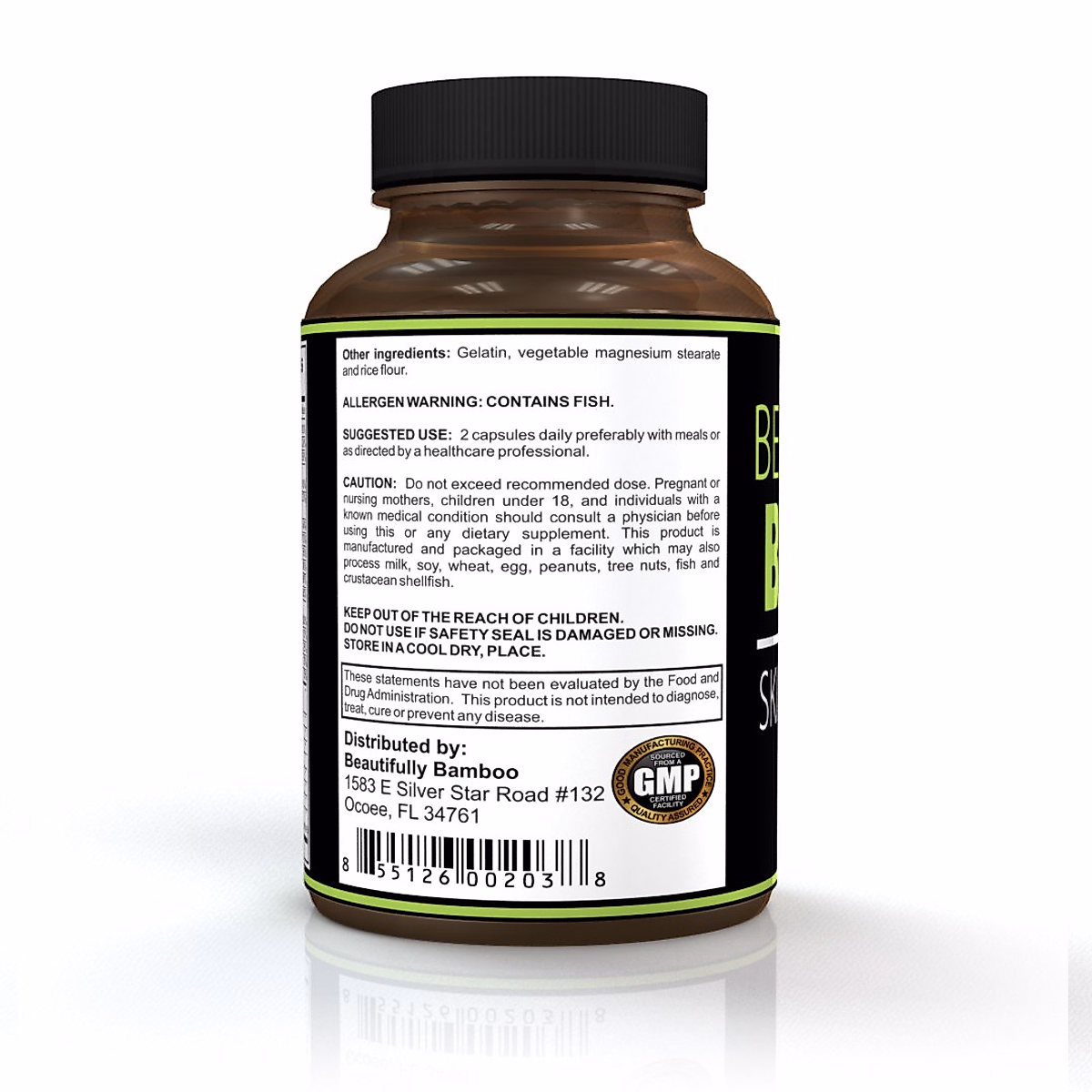 Beautifully Bamboo Ultra Vitamin for Skin, Hair, and Nail Growth. Enriched with Biotin, Bamboo Silica, Amino Acids and more (60 capsules)