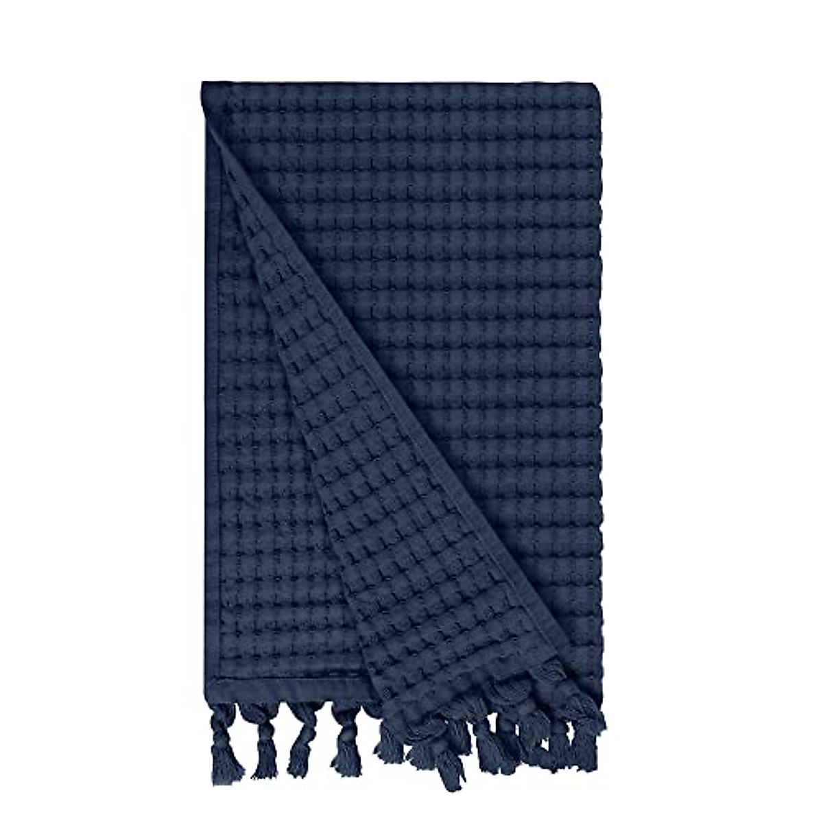 GILDEN TREE Decorative Waffle Hand Towels for Bathroom, Quick Drying Fingertip Towel, Modern Style (Midnight Blue)