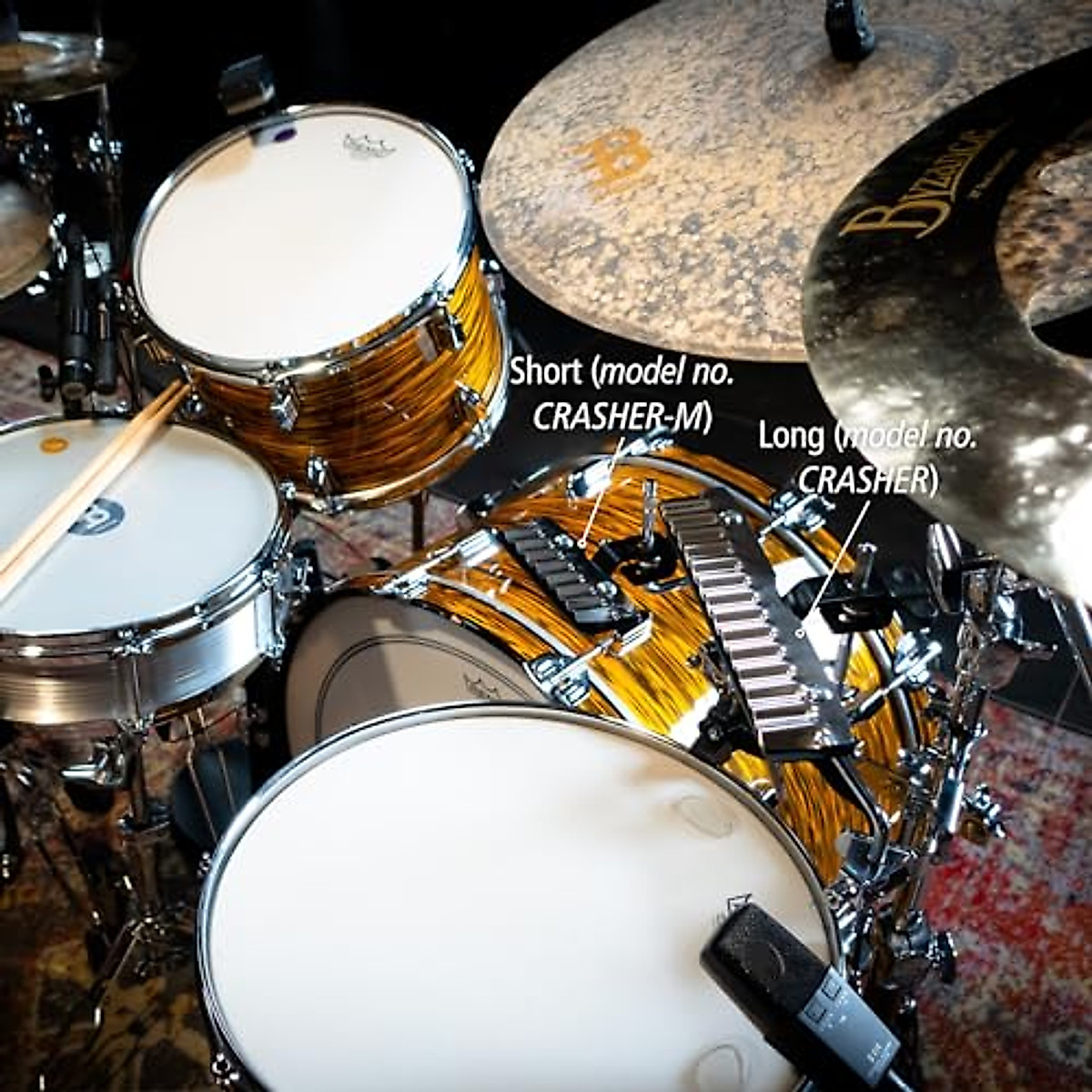 Meinl Percussion Crasher for Percussion Rigs and Drum Set, Medium Size-NOT Made in China-Guiro Style Steel Playing Surface and Standard 3/8" Eye Bolt Mount, 2-Year Warranty, Short M