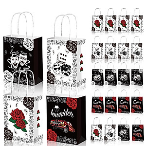 24pcs Cholo Lowrider Party Bags with Handles for Early 2000s Old School Theme Birthday Party Supplies Gift Goody Treat Candy Bags Western Bandana Return Gift Bags cholo theme party decorations