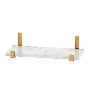 PIBM Stylish Simplicity Shelf Wall Mounted Floating Rack Shelves Modern Set Top Box Bookshelf Storage Sundries Marble Metal Bracket No Deformation,4 Sizes, a ,