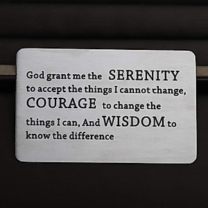 TGBJE Inspirational Wallet Card Inspirational Christian Bible Verse Gift Religious Gift Serenity Prayer Gift God Grant Me The Serenity to Accept The Things Gift (SERENITY Wallet Card)
