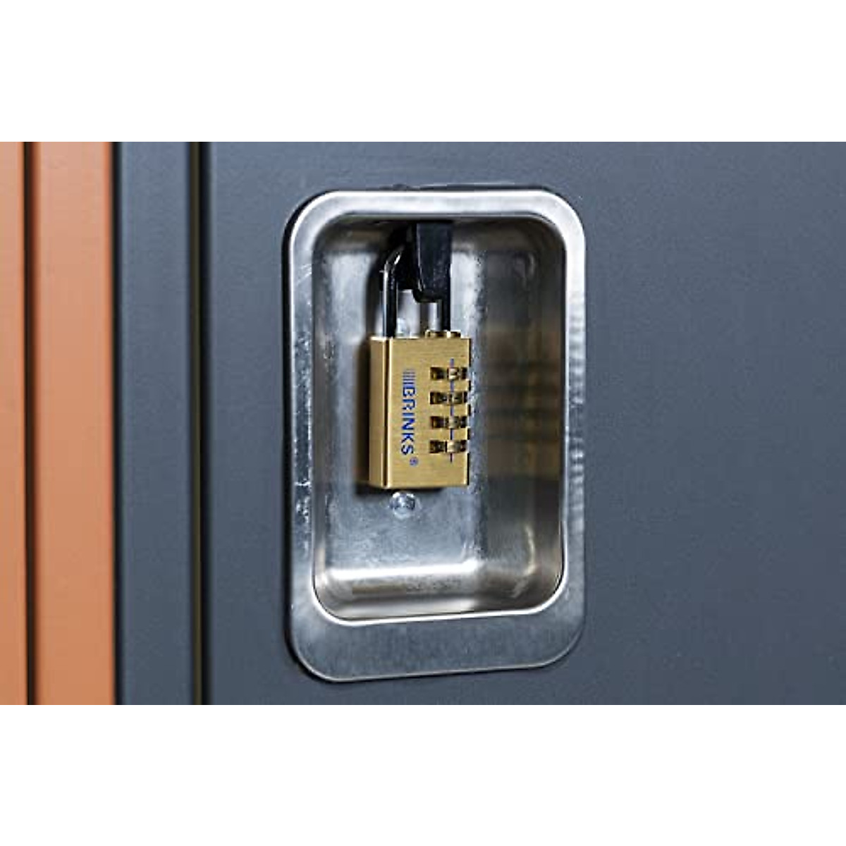 BRINKS - 30mm Solid Brass 4-Dial Resettable Padlock - Chrome Plated With Hardened Steel Shackle