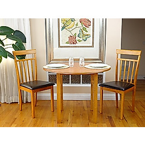 Set of 4 Dining Kitchen Side Chairs Warm Solid Wooden in Maple Finish Padded Seat