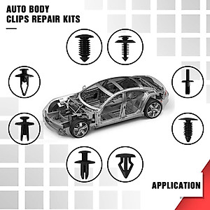 Guteauto 480Pcs Car Retainer Clips Kit Nylon Bumper 18 Most Popular Sizes Auto Fastener Rivet Clips - with Fastener Remover and Door Trim Panel Clips for GM Ford Toyota Honda Chrysler