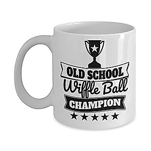 Nostalgia Mugs - Old School Wiffle Ball Champ - Fun Games and Hobbies from the Past - Premium Ceramic Coffee Cup - 15oz Ceramic Coffee Cup - Appreciation Birthday Stocking Stuffer
