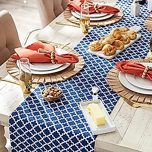 DII Lattice Tabletop Collection, Table Runner, 14x72, Nautical Blue