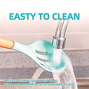 LeMuna 18pcs Silicone Kitchen Utensils Set, Kitchen Cooking Utensils Set with Holder, Wooden Handle Silicone Utensils Set, Heat Resistant, BPA Free, Non Toxic