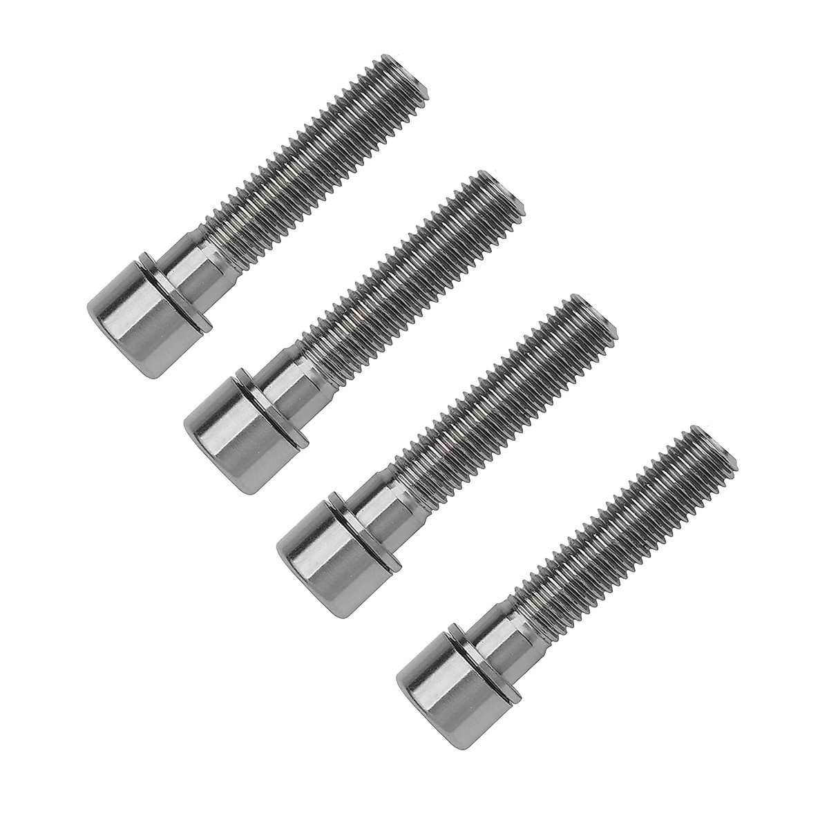 Wanyifa Titanium M7 32mm 1.0mm Pitch Allen Hex Socket Head Bolt Screw with Washer Pack of 4(Silver)