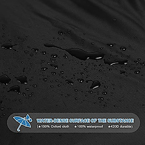 VANSHEIM Patio Table Covers for Outdoor Furniture Cover Waterproof Set Patio Furniture Covers Round Table and Chairs Set Outside Table Cover Waterproof Windproof Heavy Duty Oxford Fabric Ø74.8"x31.5"