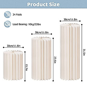 Meticuloso 3pcs Foldable Cardboard Centerpiece Display, with 3pcs Acrylic Disc, Cylinder Flowers Stand, Dessert Table, Columns Display for Wedding Party Garden Decoration