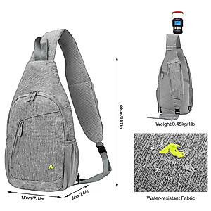 N NEVO RHINO Casual Crossbody Sling Backpack Sling Bag Travel Hiking Chest Bag Daypack Outdoor Sports Small Cross Body Bags for Men, Women