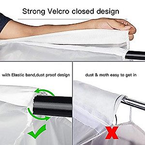 Zilink Hanging Clothes Bag Organizer 43 inch-2 Pack Large Garment Bags Suit Bag for Storage Hanging Clothes Cover for Suit Coats Dress Closet Storage