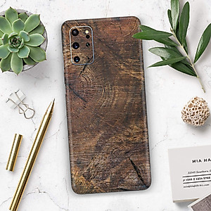 DesignSkinz Raw Wood Planks V7 Protective Vinyl Decal Wrap Skin Cover Compatible with The Samsung Galaxy S20 (Screen Trim & Back Glass Skin)