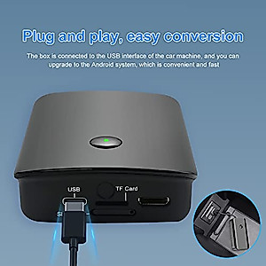 JMANCE Wireless Carplay Magic Box Streaming Device for Original Car with Wired CarPlay and with Touch Screen, Octa Core Android 10 Multimedia Video Adapter AI Box Carplay Dongle Build in GPS 4GB+64GB