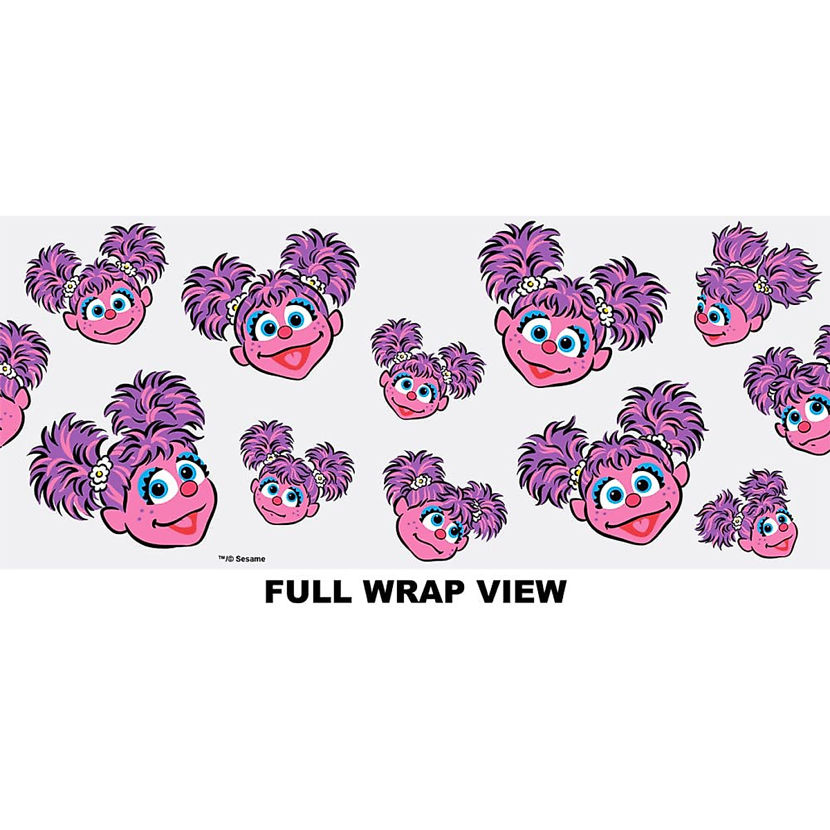 LOGOVISION Sesame Street Kids Tritan Plastic Water Bottle with Straw Lid and Handle, Reusable Tumbler for Toddlers, Unisex for Girls and Boys, 12oz, Abby Head Pattern