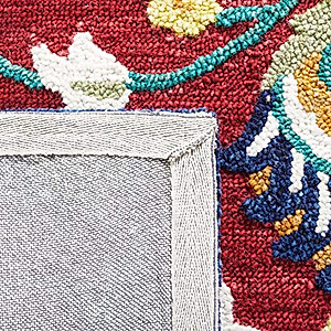 SAFAVIEH Blossom Collection 8' x 10' Red/Ivory BLM562Q Handmade Floral Premium Wool Living Room Dining Bedroom Area Rug