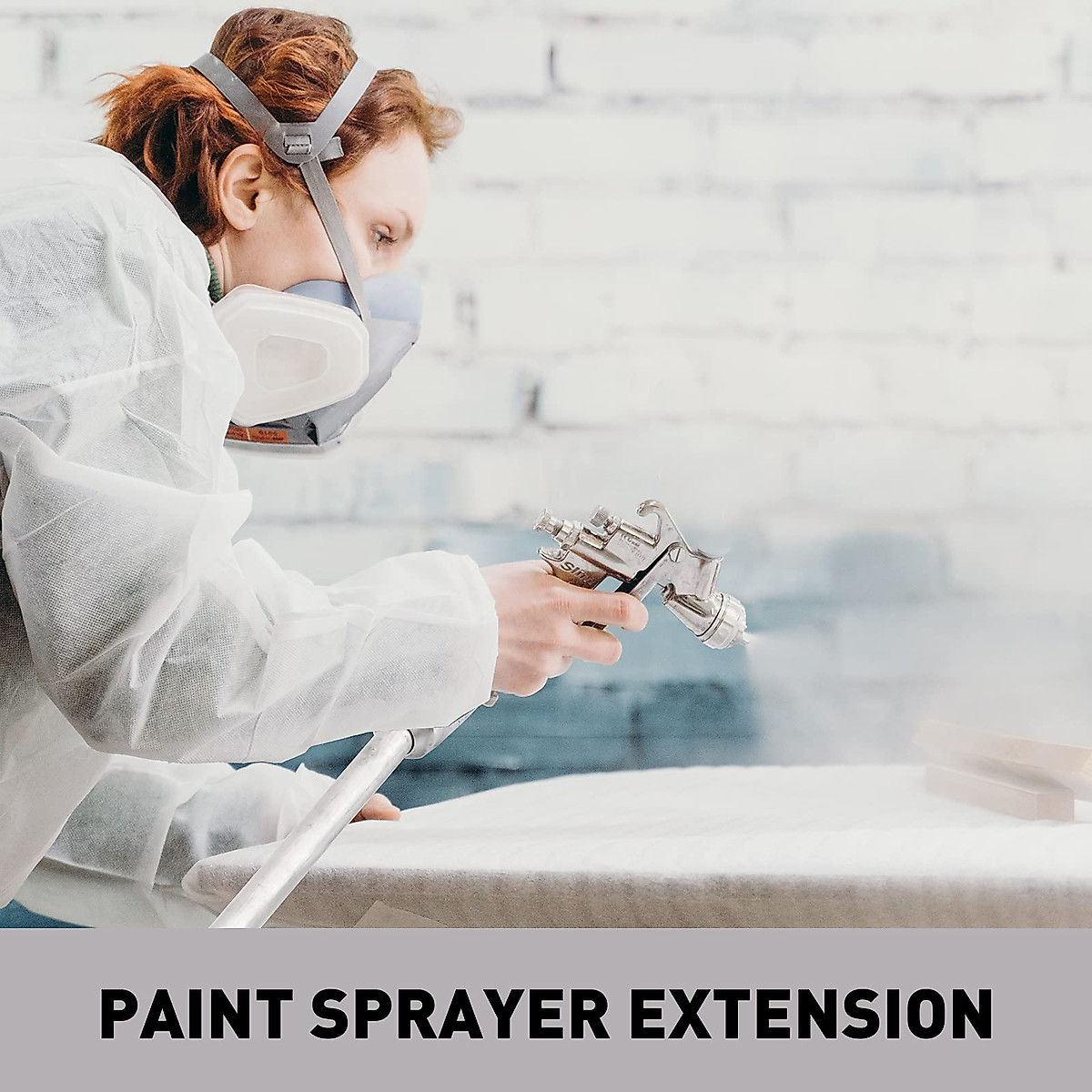 SINYOWOT 40 Inch/100CM Airless Sprayer Gun Tip Extension with Red Guard, Airless Paint Sprayer Spray Gun Tip Extension Pole Rod (2 Pack)