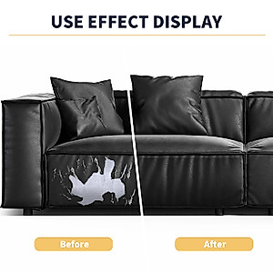 ONine Leather Repair Patch，Leather Repair Tape, 12 x 48 inches Leather Repair Patch for Furniture,Vinyl Repair Kit，Leather Couch Patch，for Sofas, Furniture, Car Seats, Office Chairs(Black)