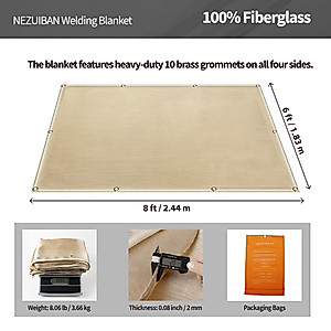 Welding Blanket, Heavy Duty Welding Blanket 6FTx8FT Large Size Fiberglass Welding Curtain for Industrial Welding Home Protection Heat Insulation