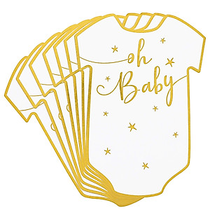 Baby Shower Predictions and Advice Cards, 50 Pack, Gold Foil, 5 x 7 in
