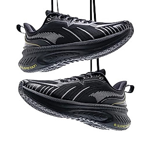 Mens Workout Shoes for Gym Lifting Cross Trainer Comfortable Crossfit Wide Toe Box Athletic Sports Running Shoes Black Size US Men 8.5