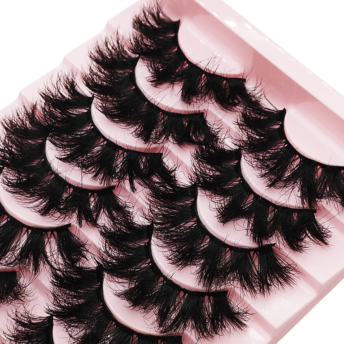 Mink Lashes Fluffy 20MM Dramatic Eye Lashes, Wispy 3D Long Big Eyelashes Mink 18MM False Bottom Lashes Pack 10 Pairs
