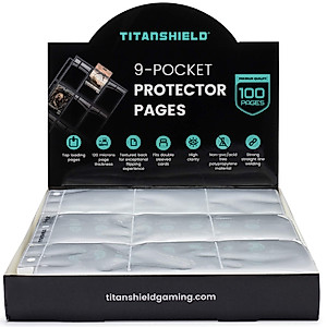 TitanShield Premium 9-Pocket 9 Pocket 100 Pages of Card Sleeves for Trading Card Binder, Baseball Card Binder, Pokemon Card Sleeves and Baseball Card Sleeves