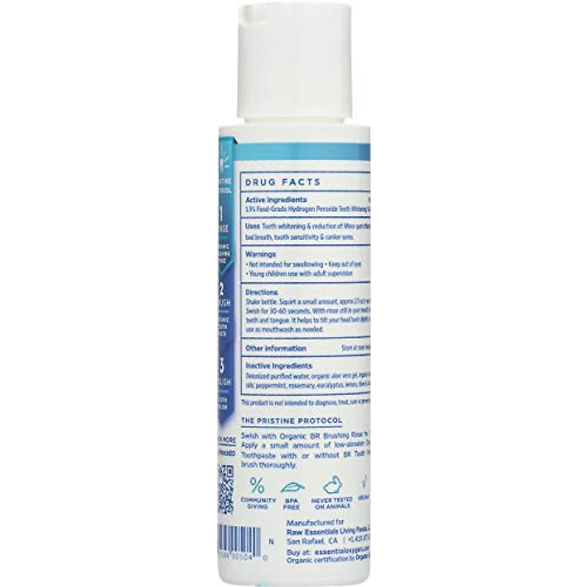 Via Nature Essential Oxygen Brushing Rinse, Organic Peppermint, 3 Ounce