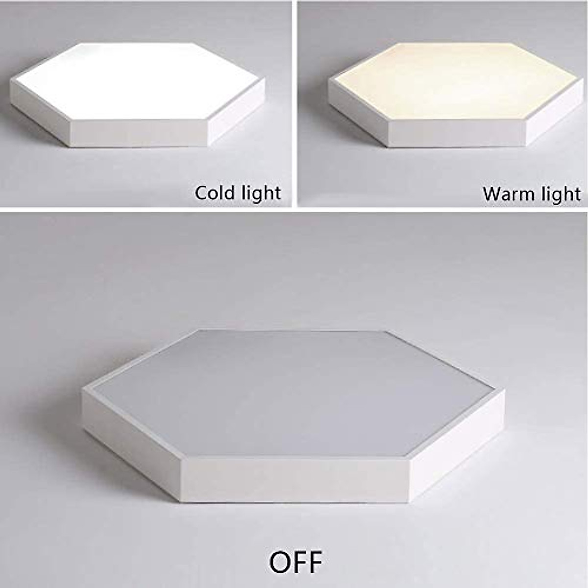 DOGACA Modern Hexagon LED Ceiling Light Fixture with Remote Dimmable Flush Mount Ceiling Lamp for Hallway Stairway Hearth Kitchen Porch Entryway-White Light 40cm