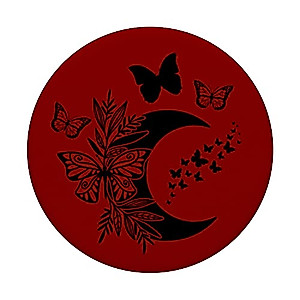 Red and Black Cute Moon and Butterfly Witchy Goth Wicca PopSockets Swappable PopGrip